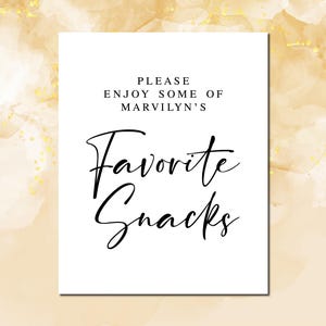 Please Enjoy Some of Favorite Snacks, Memorial Service Signs, Funeral ...