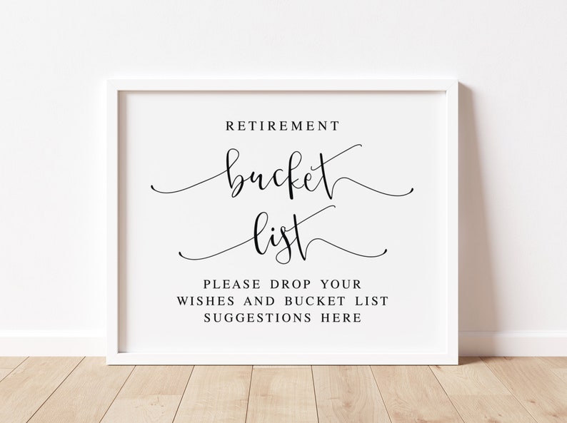 Retirement Bucket List, Bucket List Suggestions Here, Retirement Prints ...