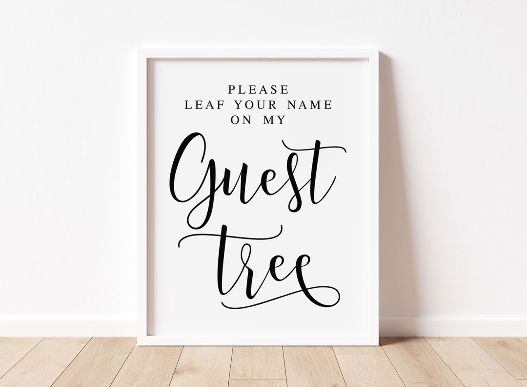 Please Leaf Your Name on My Guest Tree, Birthday Signs, Tree Guestbook ...