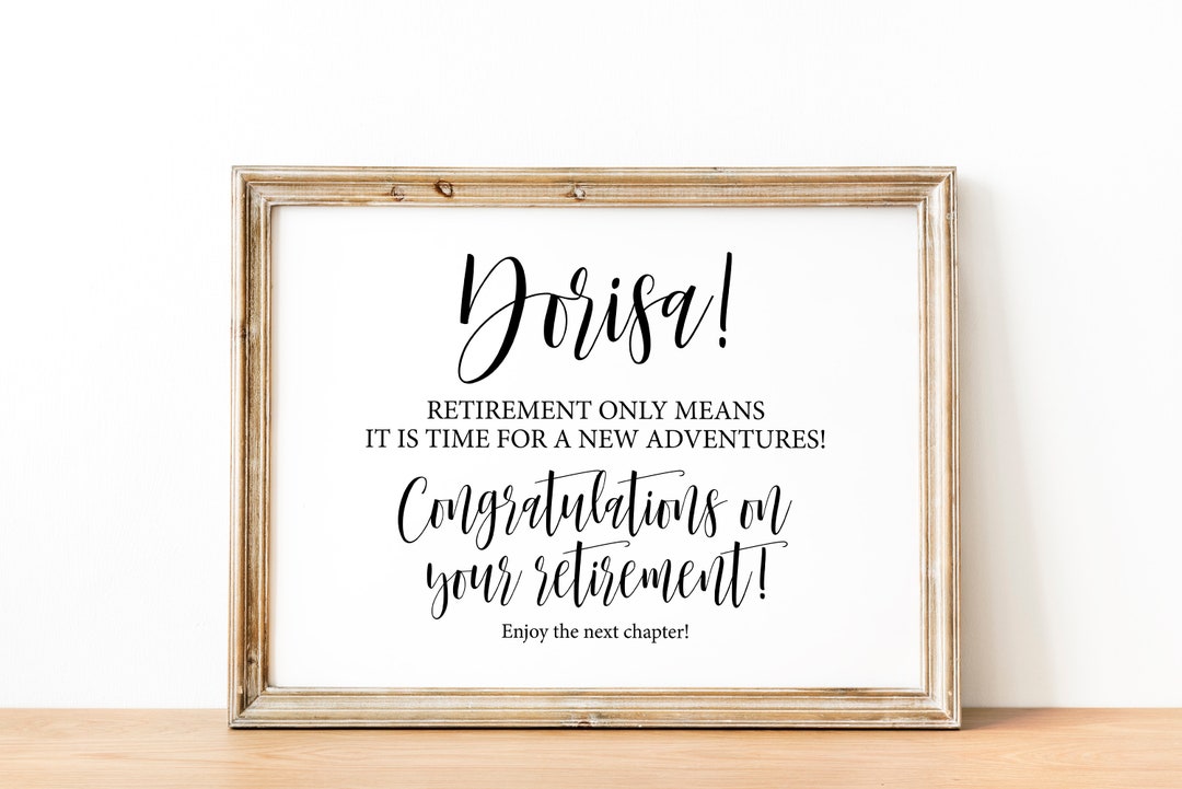 Congratulations on Your Retirement, Retirement Gift Sign, Retirement ...