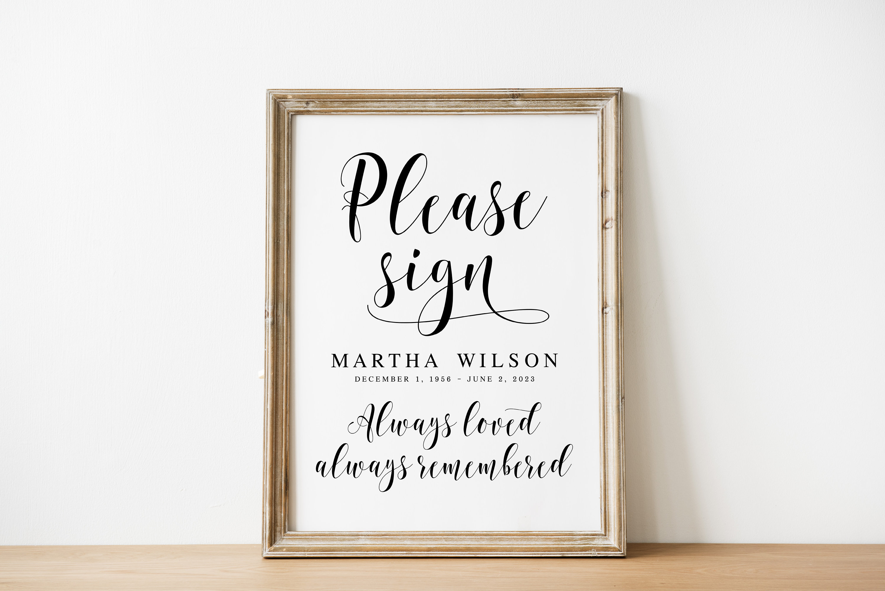 Please Sign Memory Book, Always Loved, Always Remembered, Memorial ...