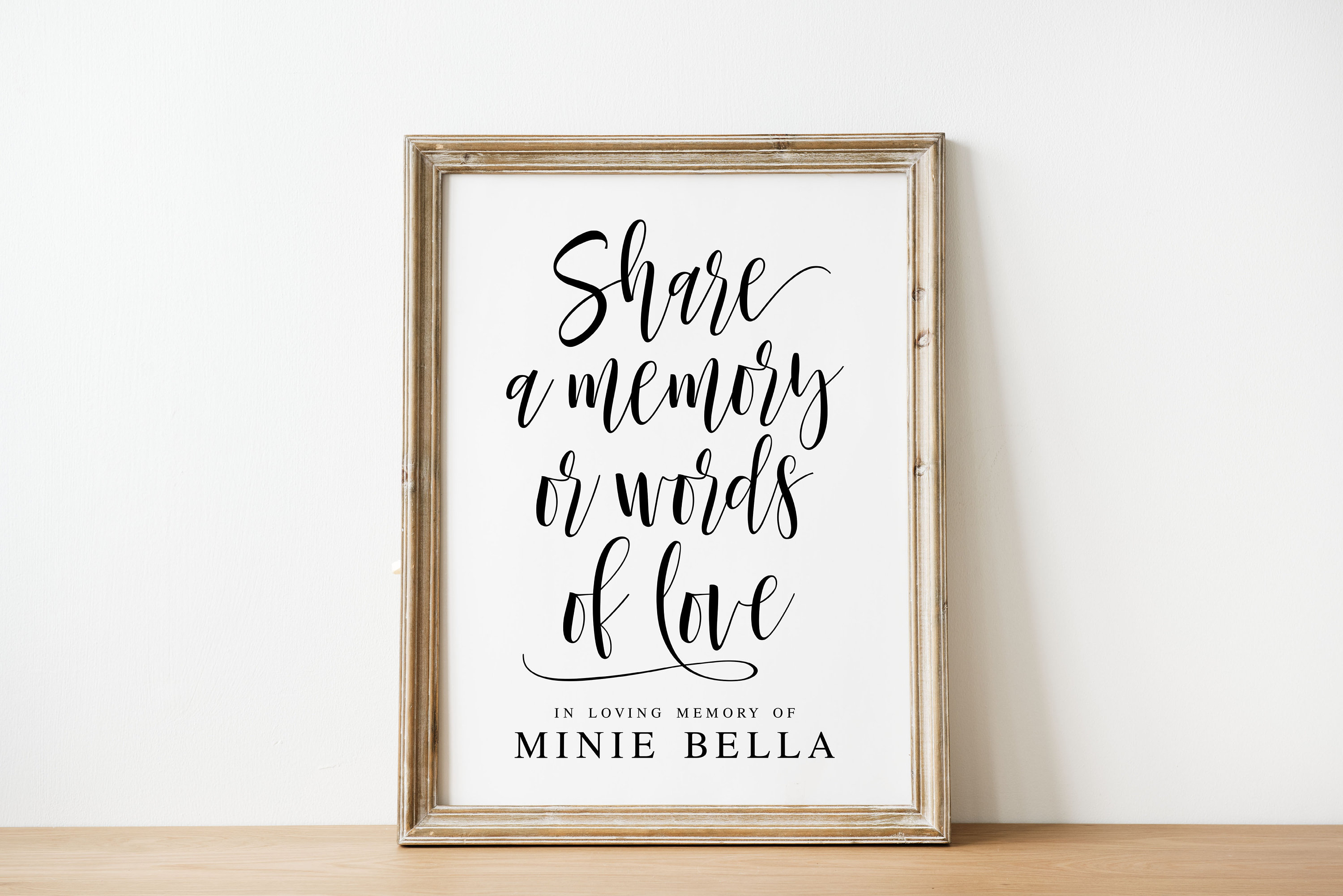 Share A Memory or Words of Love, in Loving Memory Sign, Celebration of ...