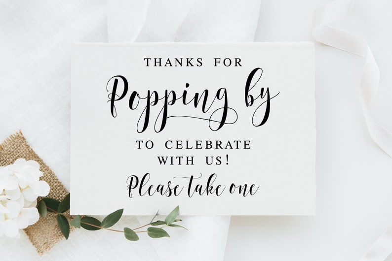 Thanks for Popping by to Celebrate With Us, Wedding SVG Signs, Wedding ...