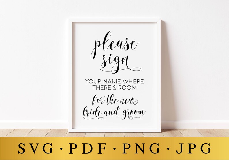 Please Sign Your Name Wedding SVG Signs Wedding Guestbook - Etsy