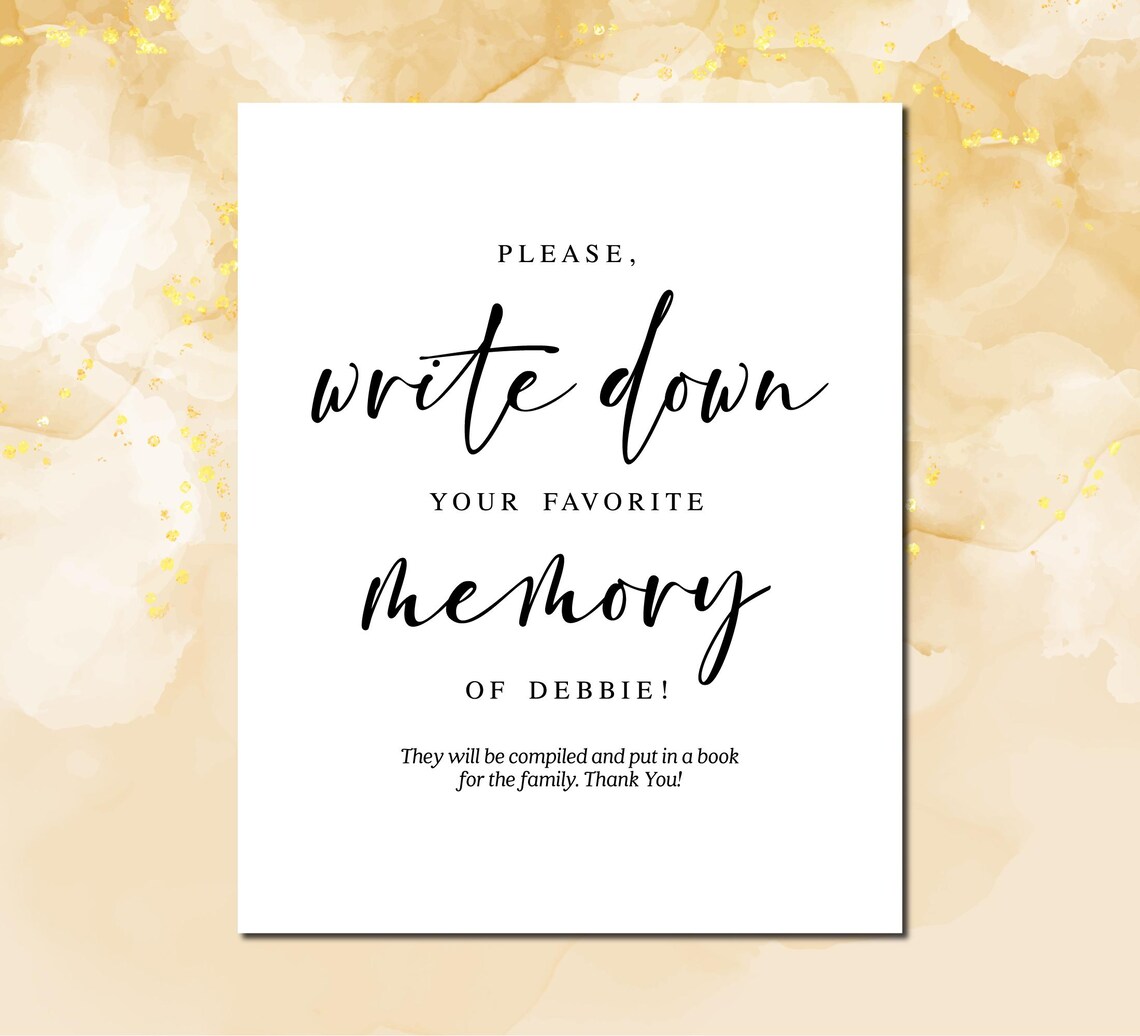 Memorial Memory Table Sign: Celebration of Life (digital Download) - Etsy