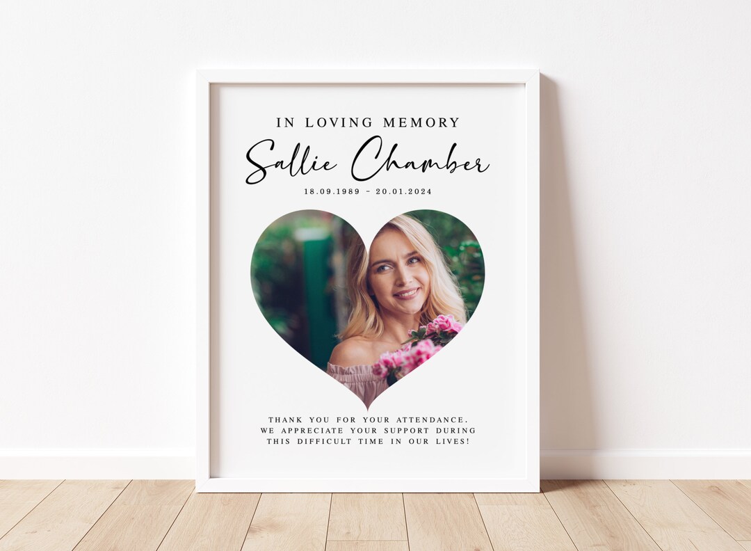 In Loving Memory, Celebrating the Life Of, Printable Funeral Signs ...