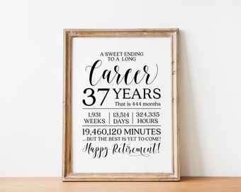 A Sweet Ending to A Long Career, Retirement Gift Sign, Retirement ...