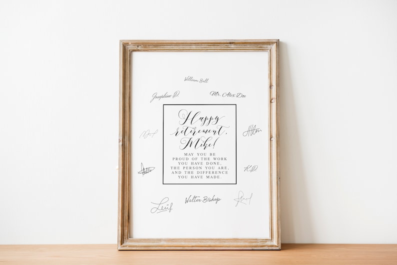 Happy Retirement Sign, Signature Gift Sign, Retirement Gift Sign ...