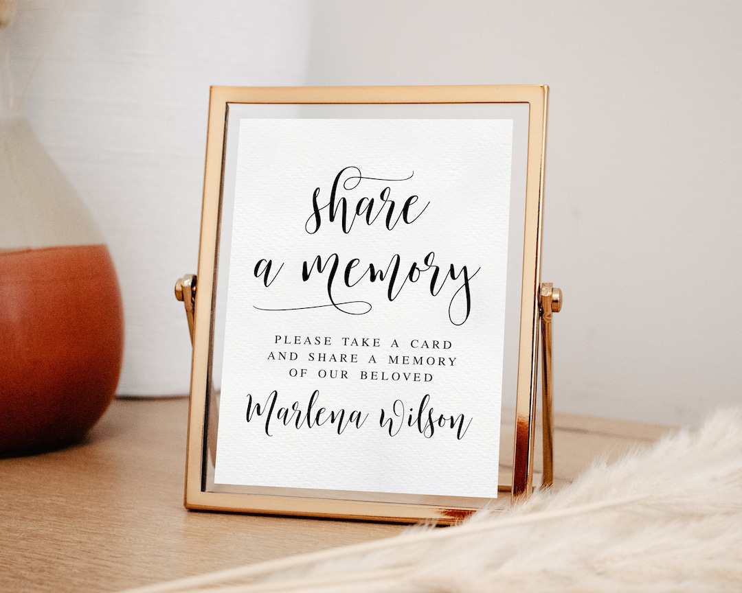 Share A Memory, Memorial Sayings, Funeral Quotes, in Loving Memory ...