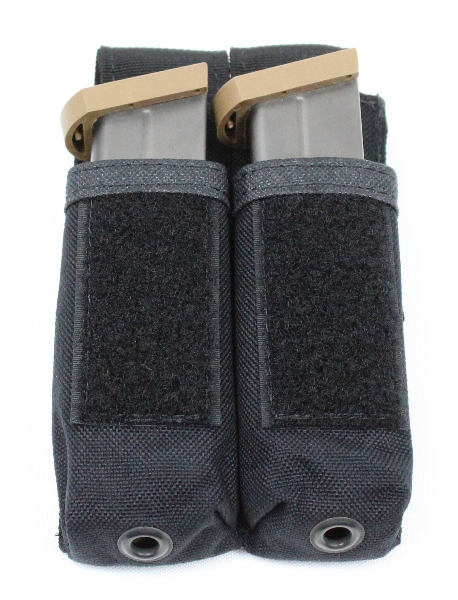 MOLLE Double Pistol Tactical Magazine Pouch Black Fits 9mm .40 .45 ...