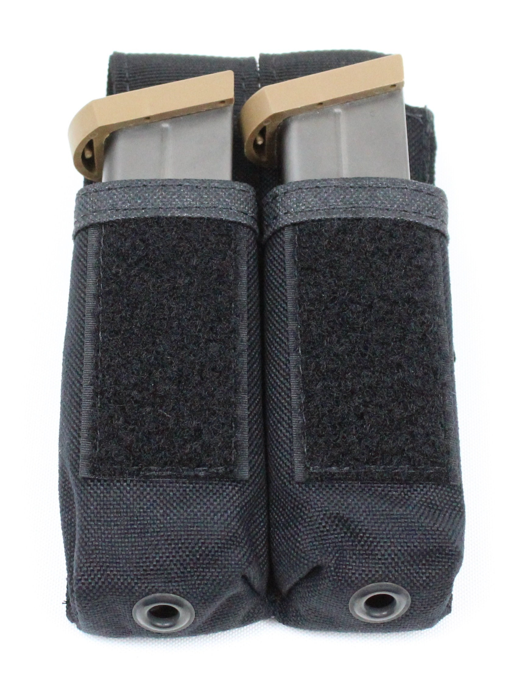 MOLLE Double Pistol Tactical Magazine Pouch Black Fits 9mm .40 .45 ...
