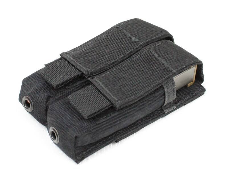 MOLLE Double Pistol Tactical Magazine Pouch Black Fits 9mm .40 .45 ...