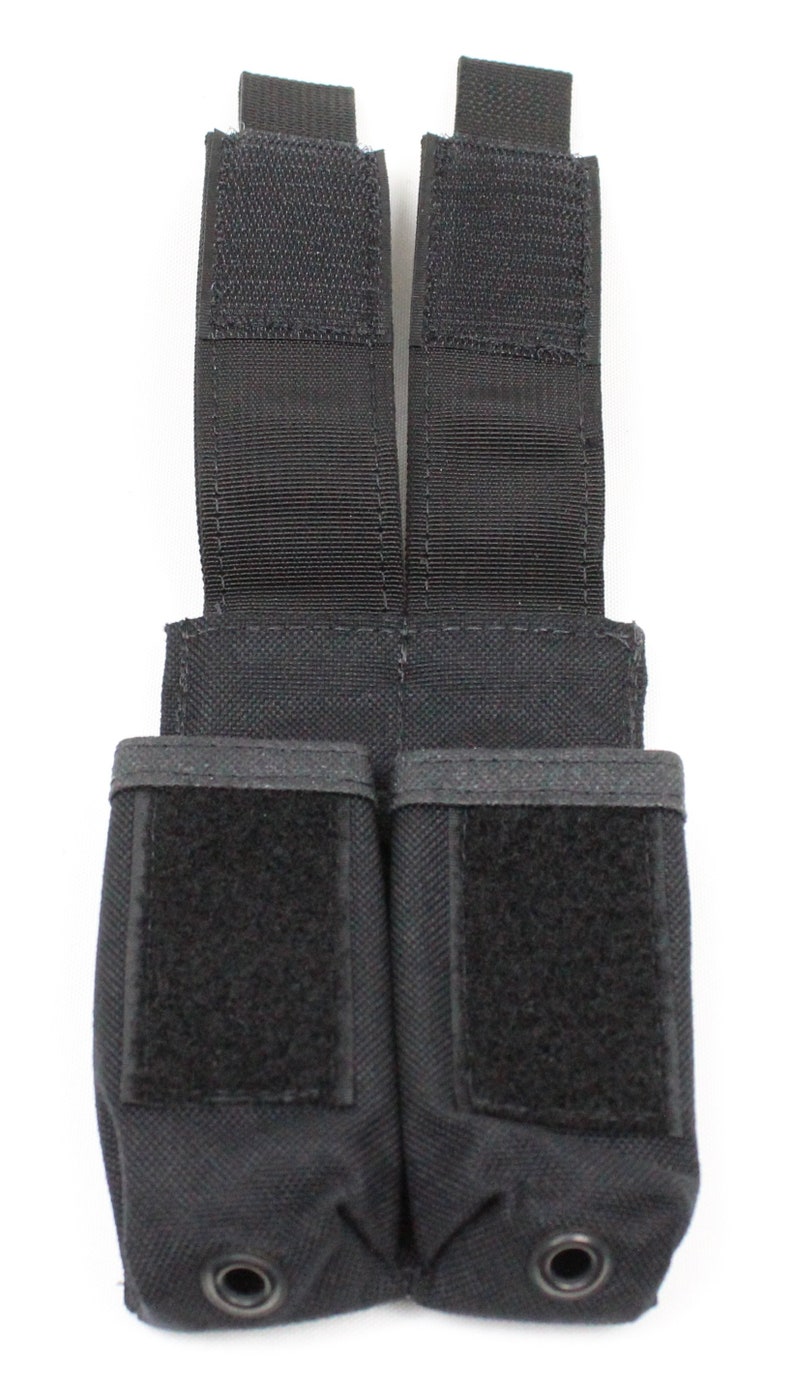 MOLLE Double Pistol Tactical Magazine Pouch Black Fits 9mm .40 .45 ...