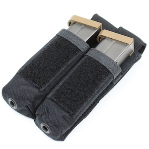 MOLLE Double Pistol Tactical Magazine Pouch Black Fits 9mm .40 .45 ...