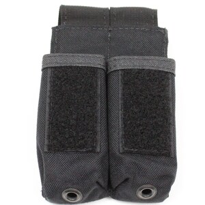 MOLLE Double Pistol Tactical Magazine Pouch Black Fits 9mm .40 .45 ...