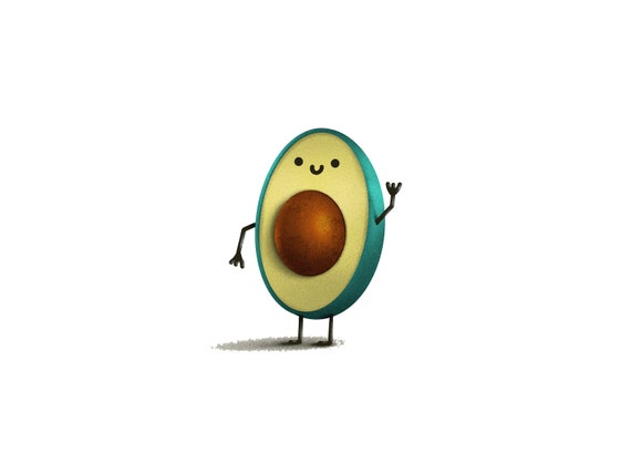 Cute Waving Avocado PNG JPEG Digital Download - Etsy