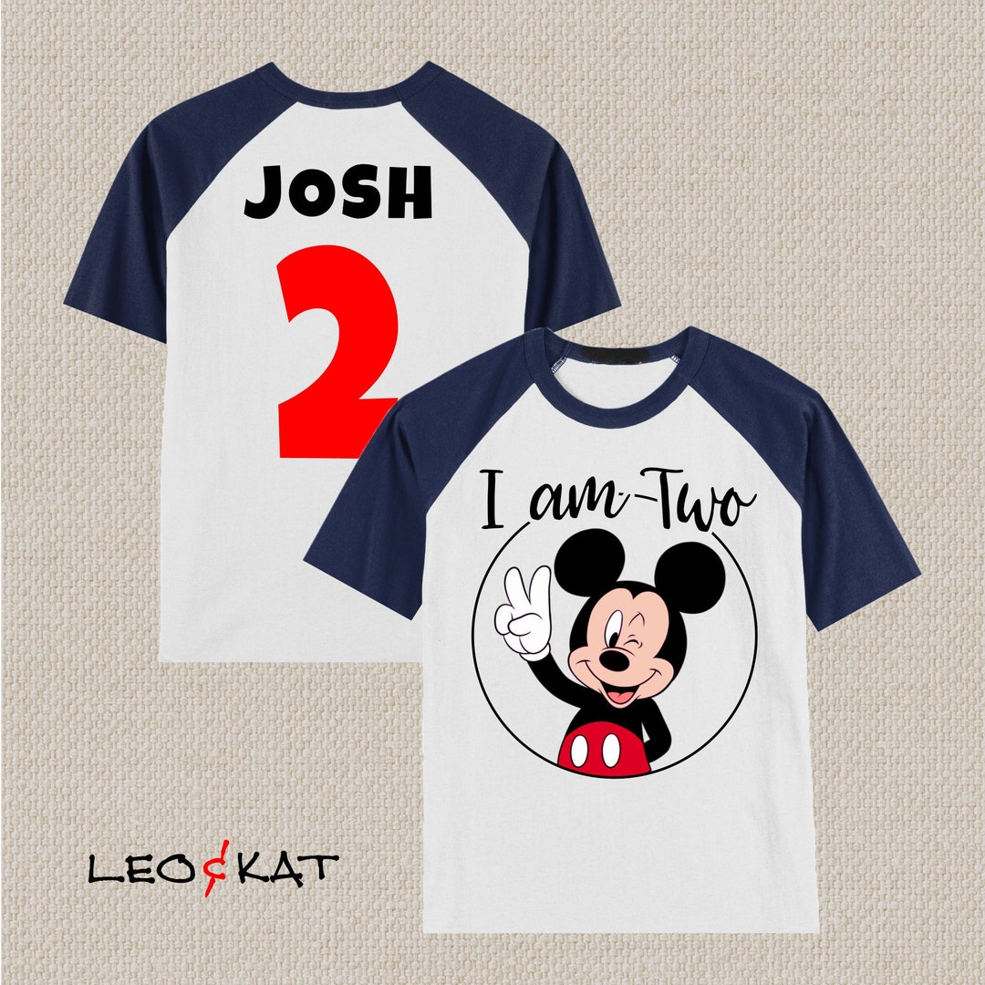 Mickey Mouse I Am Two 2nd Birthday Shirt. T-shirts and Short Sleeve ...