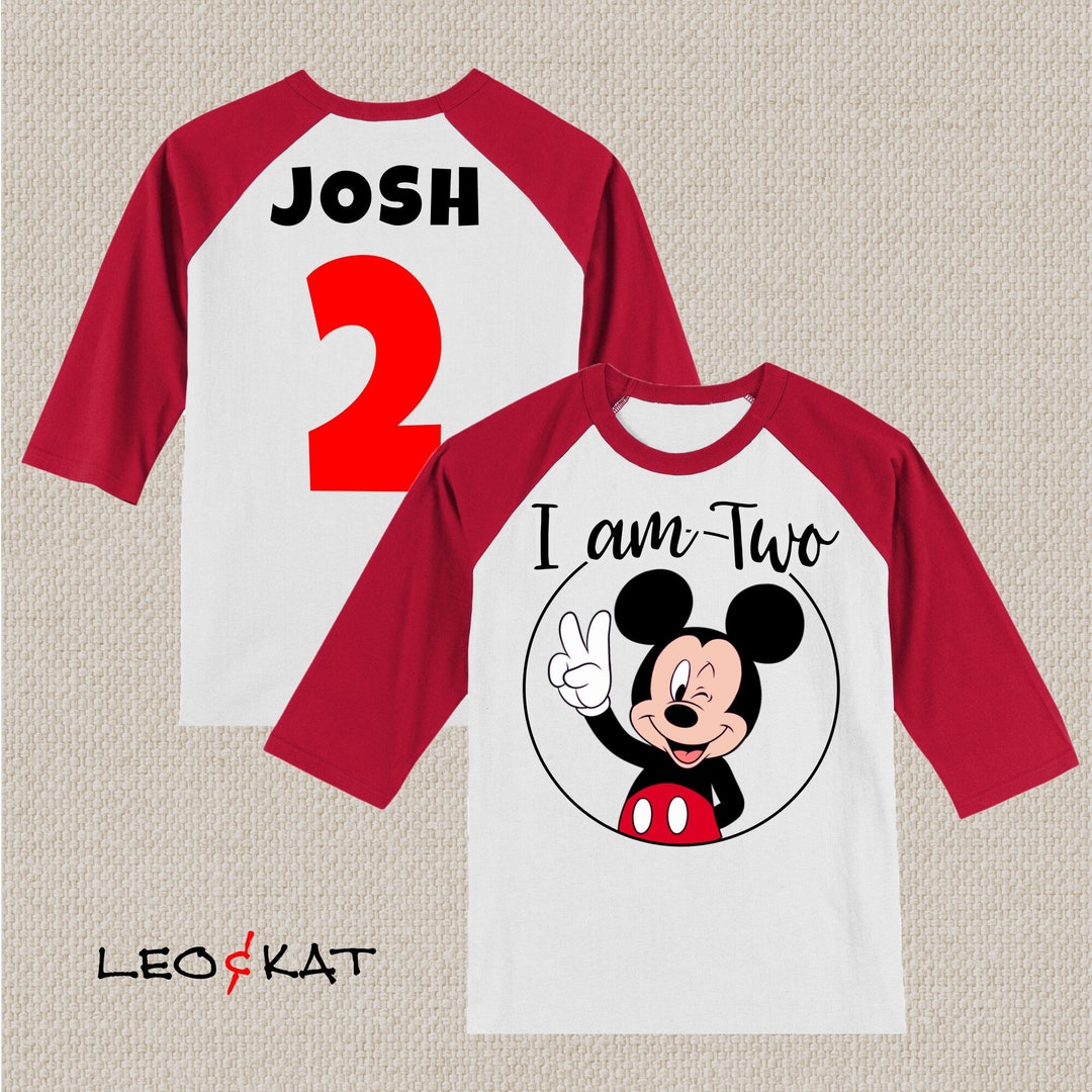 Mickey Mouse I Am Two Birthday Shirt. Mickey Mouse 2nd Birthday Shirt ...