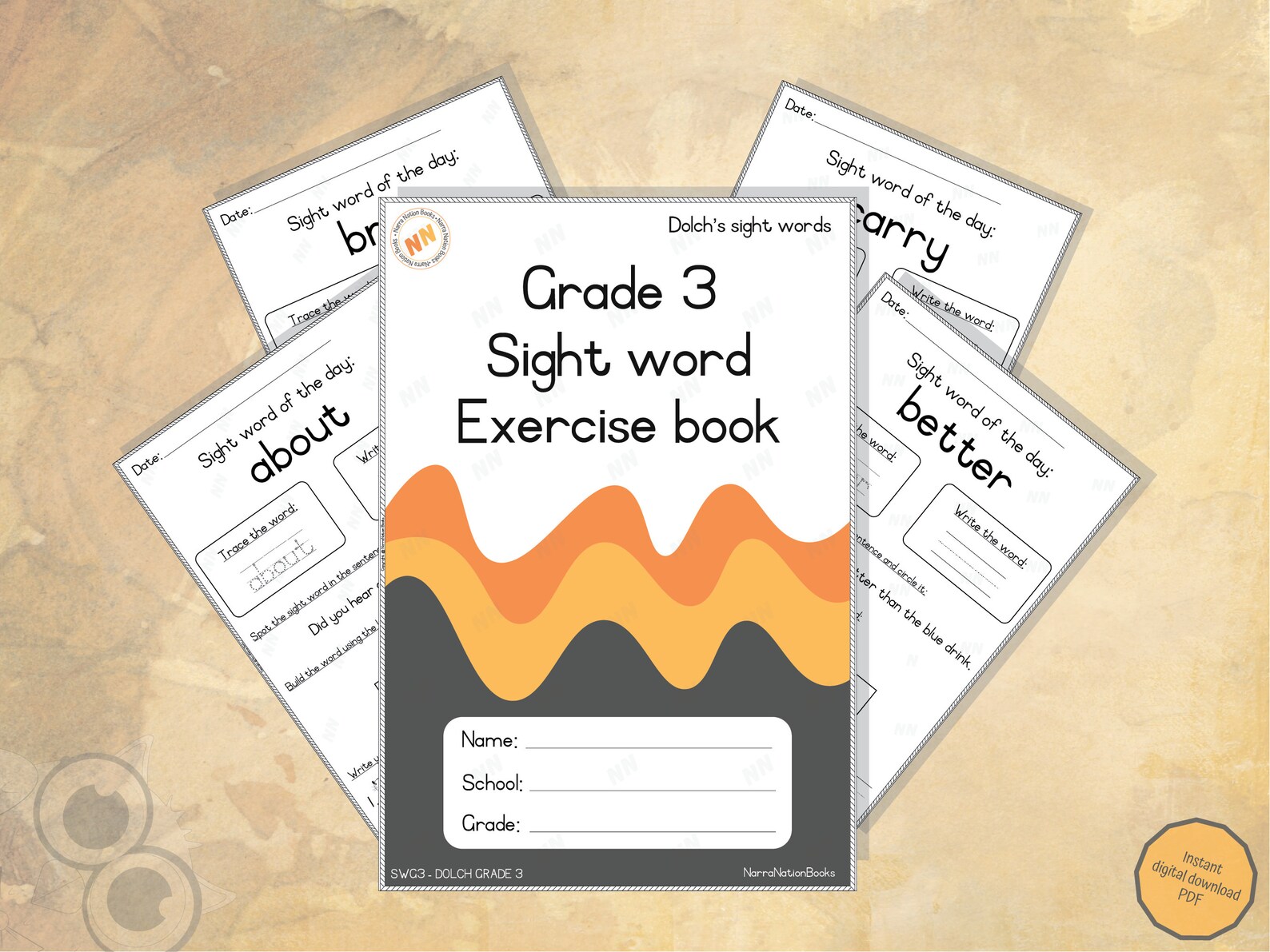 Grade 1 to 3, Dolch Sight Words Woorkbook Bundle for Primary School 4 ...