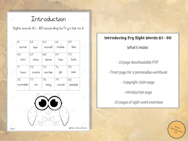 Fry's Sight Words Worksheet PDF for Ages 6-8 | Tracing, Coloring ...