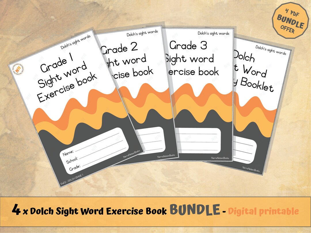 Grade 1 to 3, Dolch Sight Words Woorkbook Bundle for Primary School 4 ...