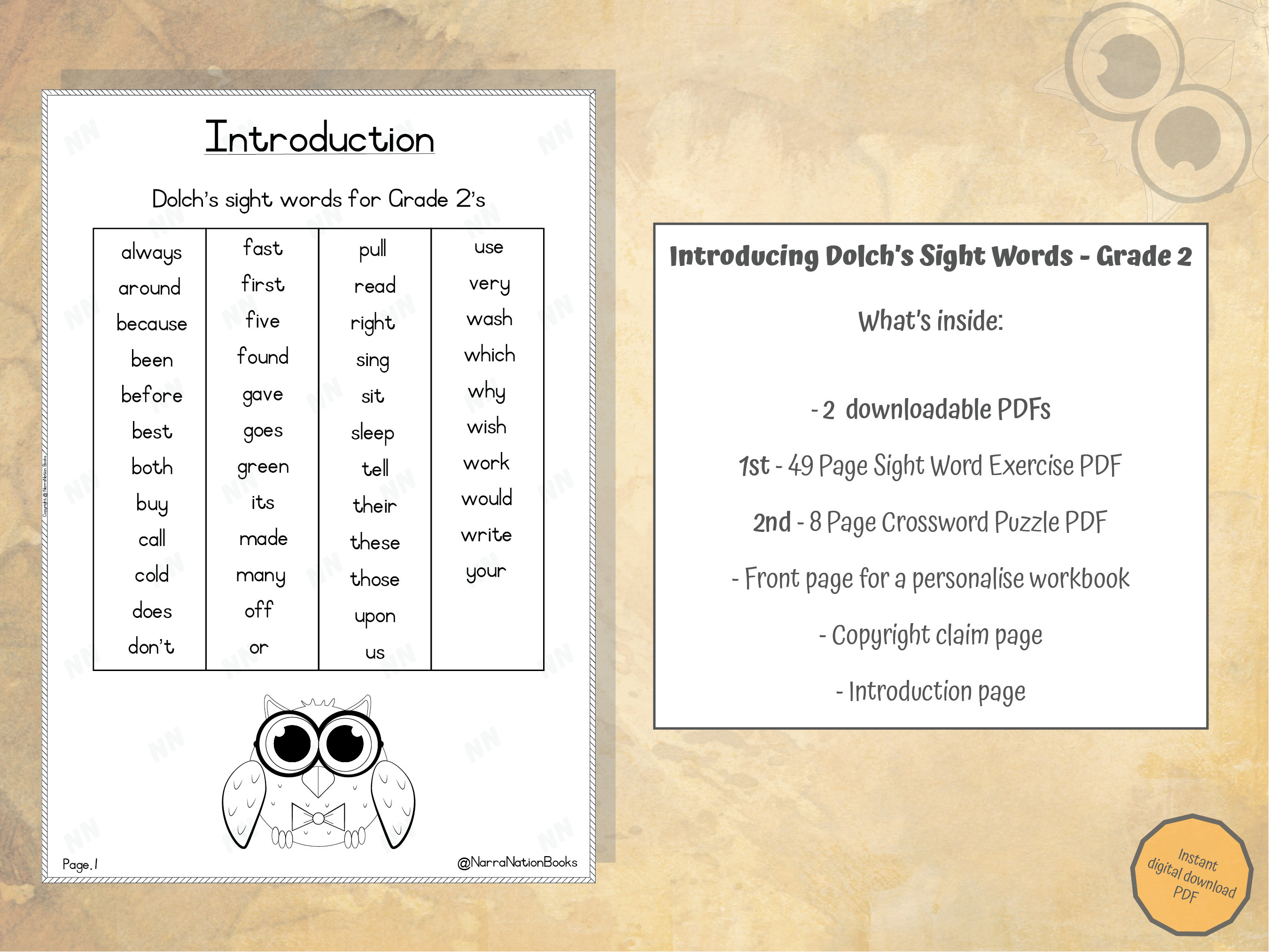 Dolch Sight Words Printable Worksheets for Grade 2 Learners With 4 ...