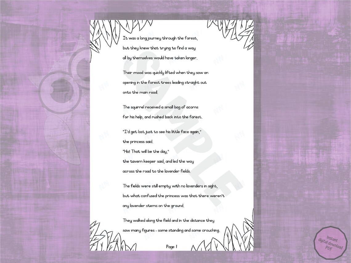 Printable Short Story Booklet With Free Pdf Coloring Page, for 2nd ...