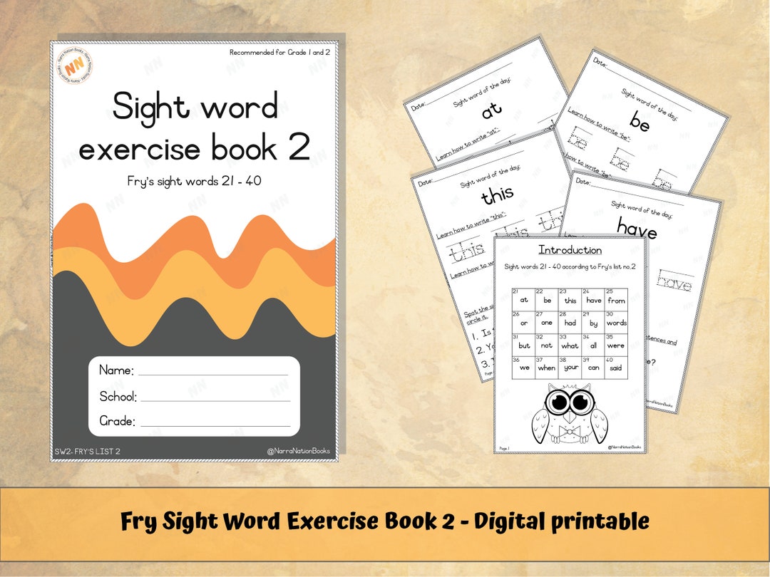 20 Sight Words of Fry's Sight Word List. Teaching Resource - Etsy
