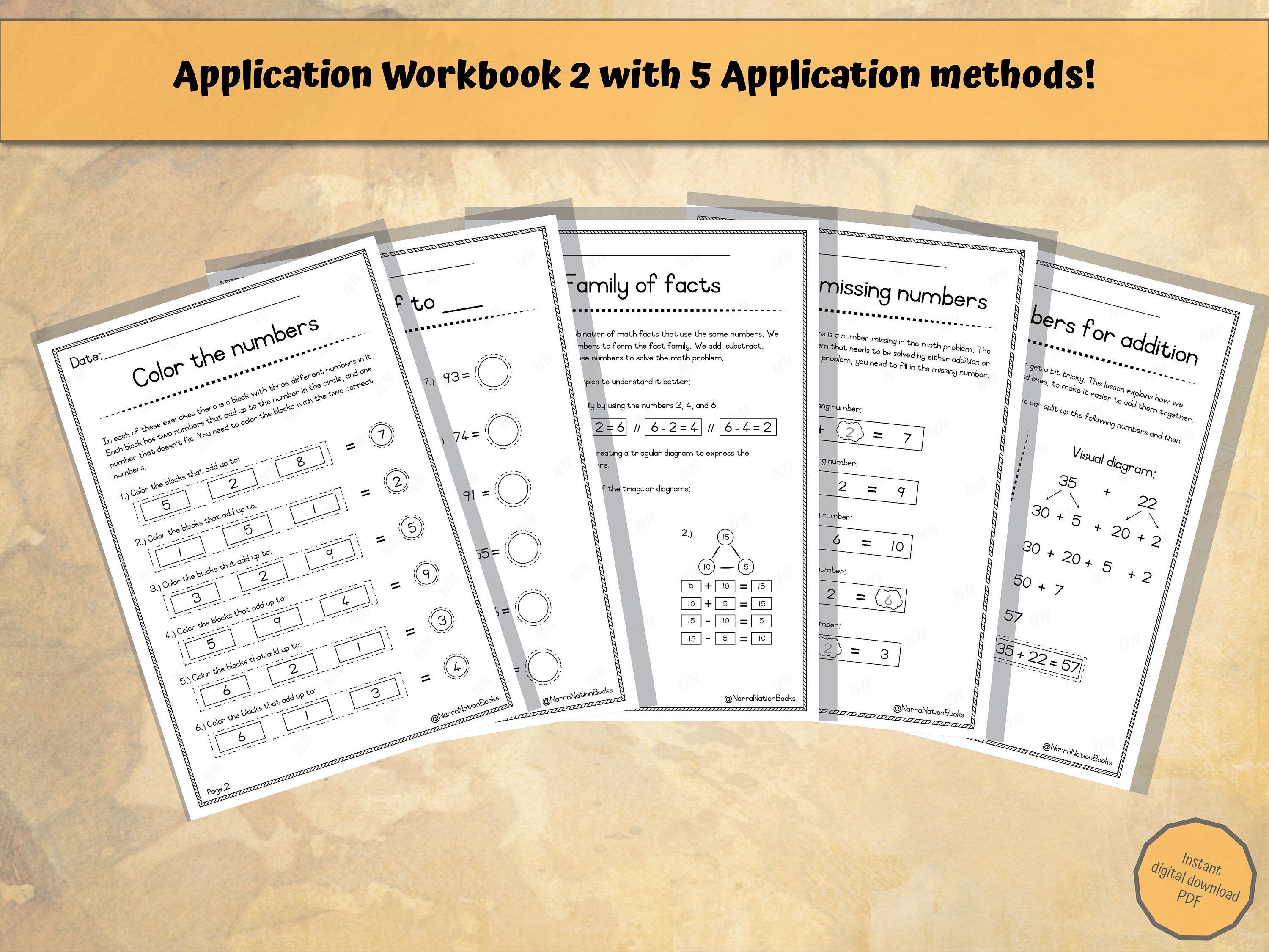 Mathematics Number Bonds Worksheet Bundle 2 Digital PDF Printables for ...