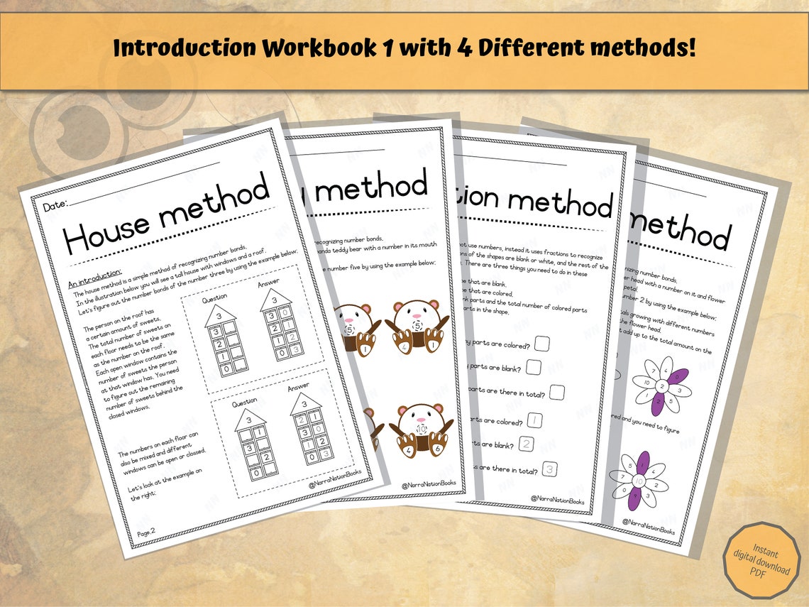 Mathematics Number Bonds Worksheet Bundle 2 Digital PDF Printables for ...