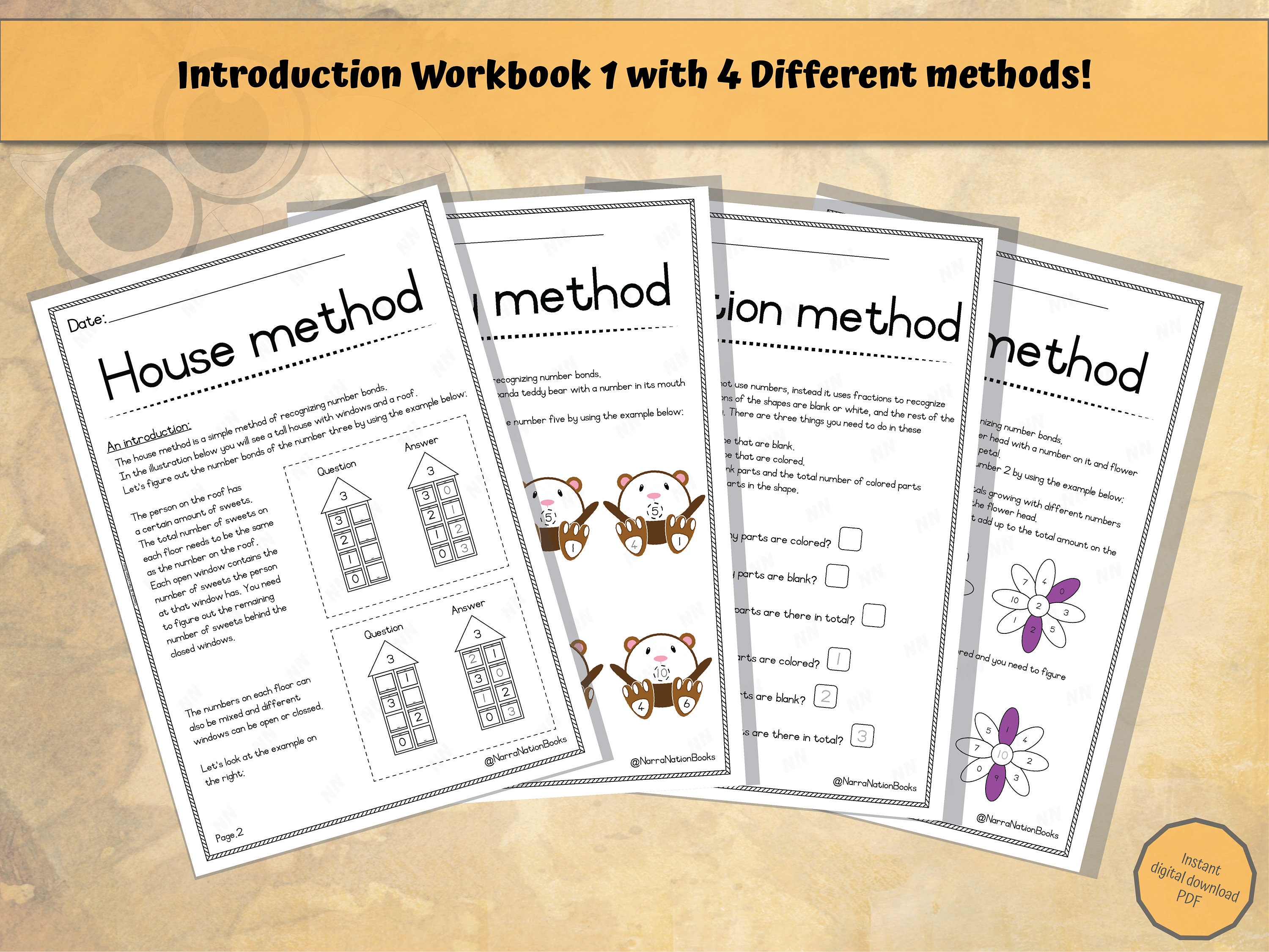 Mathematics Number Bonds Worksheet Bundle 2 Digital PDF Printables for ...