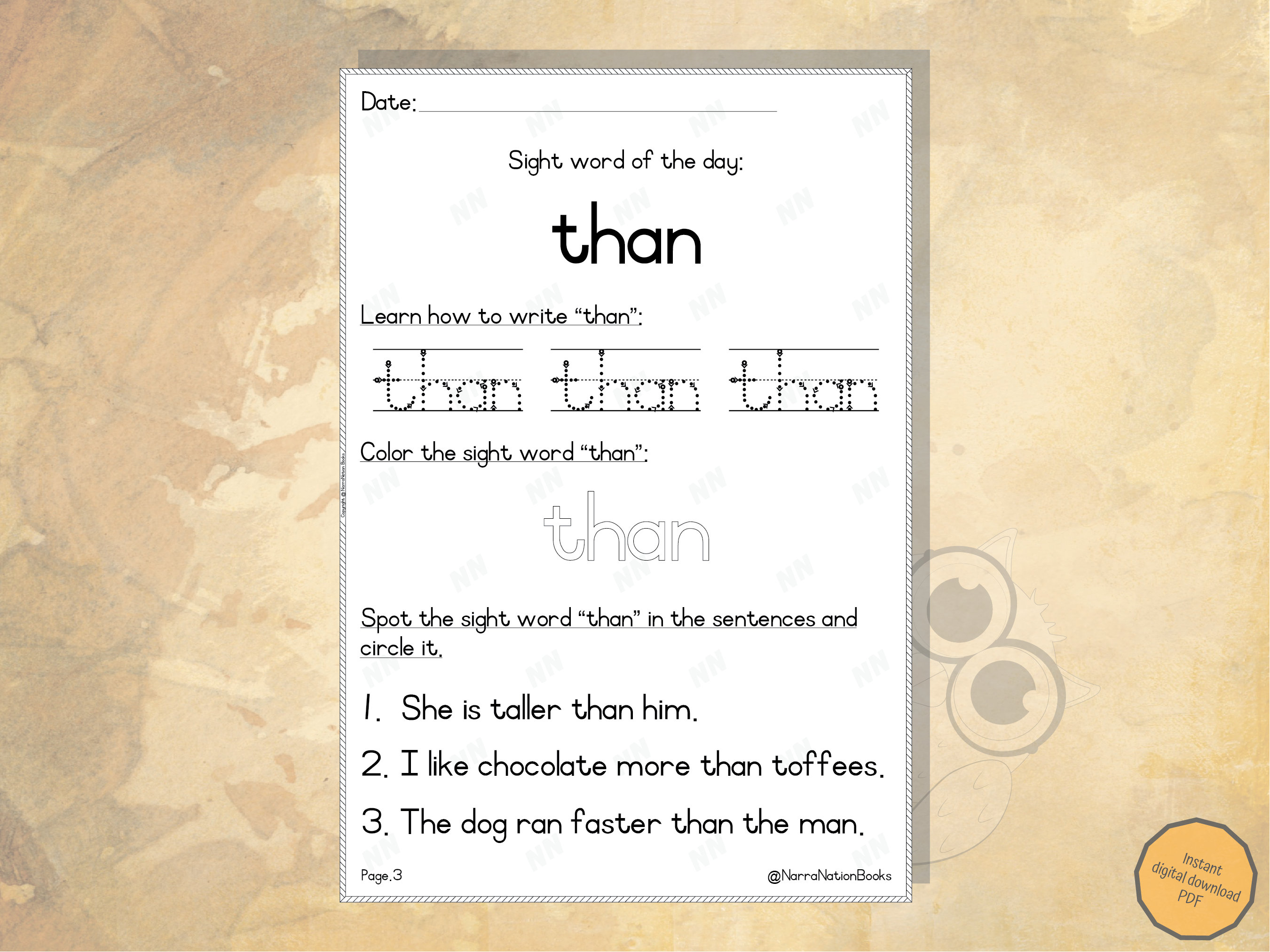 Fry's Sight Words Worksheet PDF for Ages 6-8 Tracing, Coloring ...