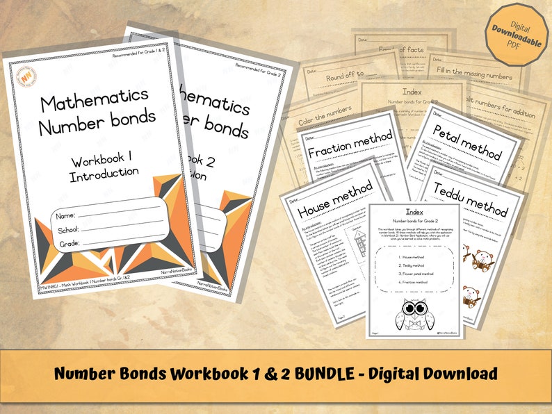 Mathematics Number Bonds Worksheet Bundle 2 Digital PDF Printables for ...