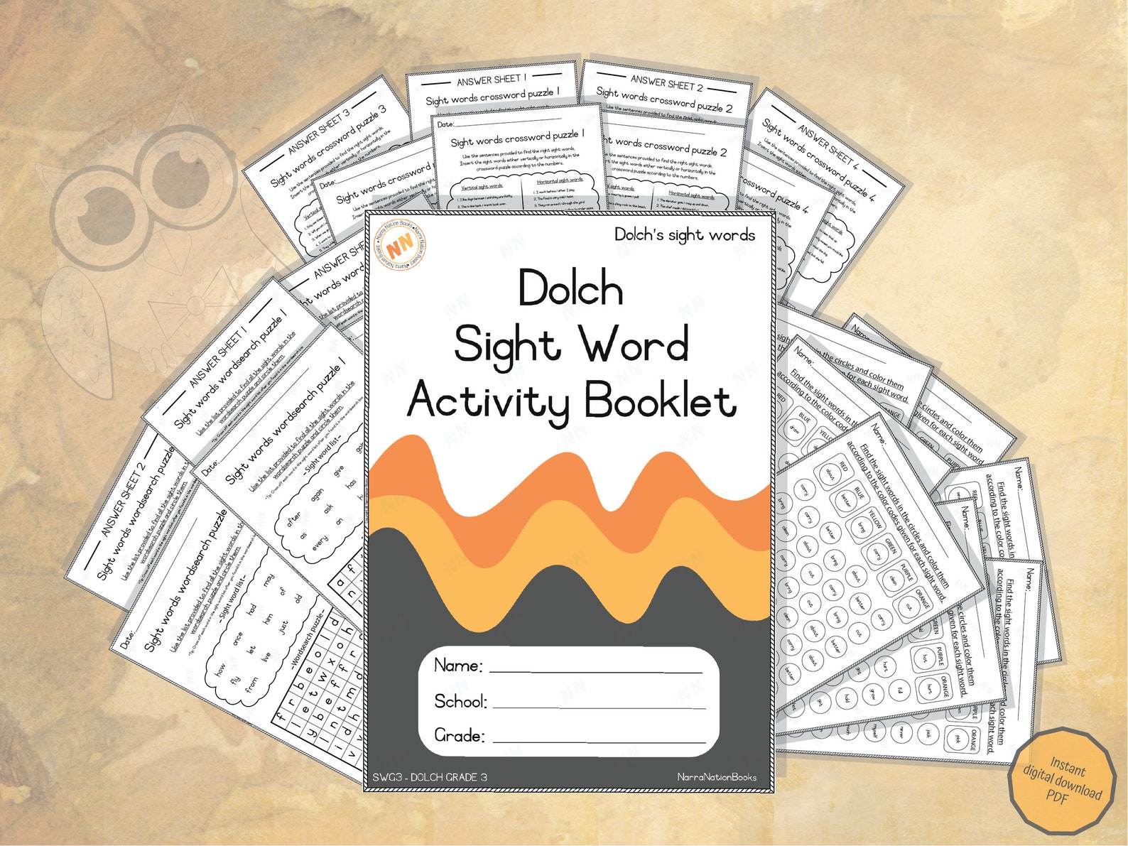 Grade 1 to 3, Dolch Sight Words Woorkbook Bundle for Primary School 4 ...