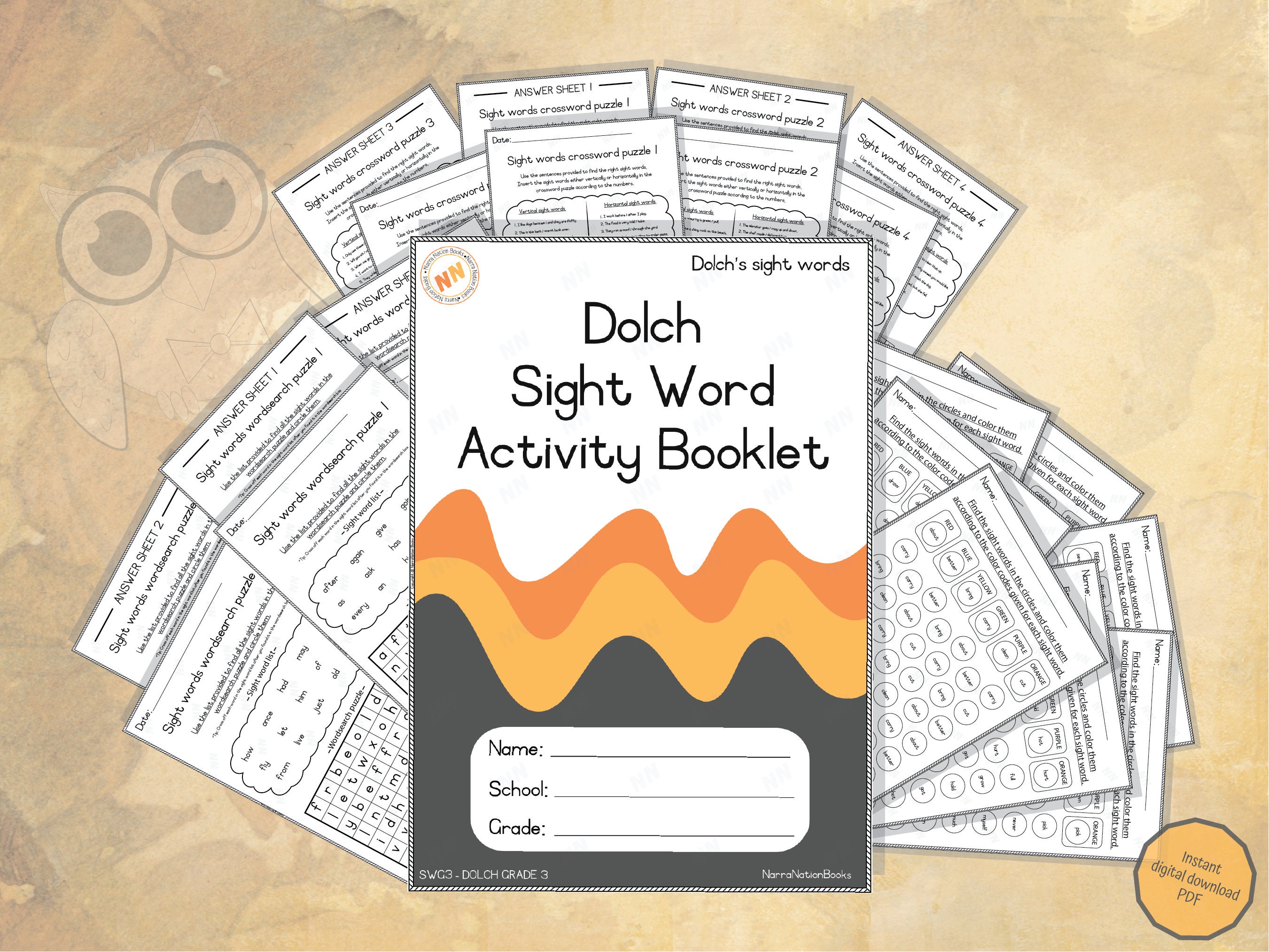 Grade 1 to 3, Dolch Sight Words Woorkbook Bundle for Primary School 4 ...