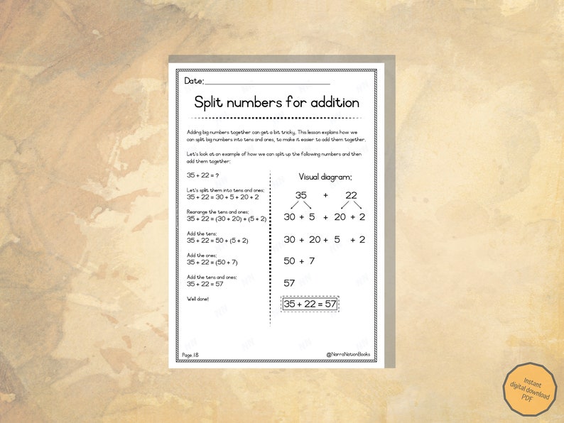 Number Bonds Application Workbook 2 Digital PDF for 1st Grade and 2nd ...