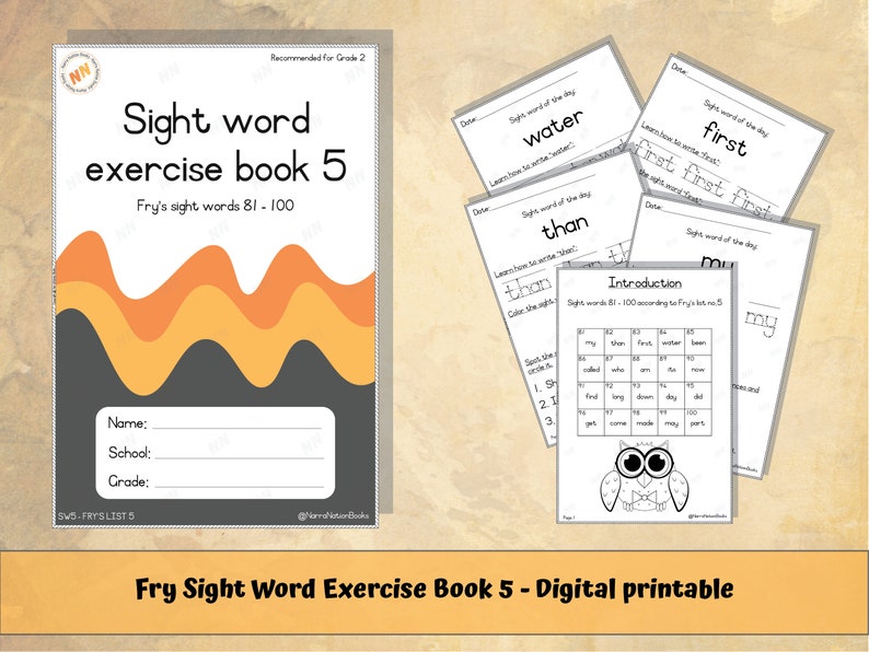 Fry's Sight Words Worksheet PDF for Ages 6-8 Tracing, Coloring ...
