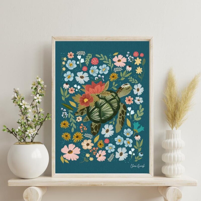 Whimsical Turtle - Etsy