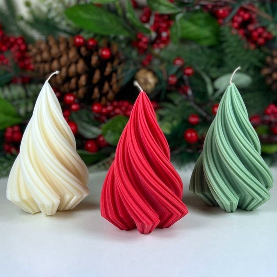 Lucerna Swirl Christmas Tree - Soy Wax Candle - Ornament Christmas ...
