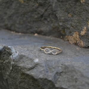 14k Solid Gold Premium Twined Infinity Ring Minimalist Ring Real Gold ...