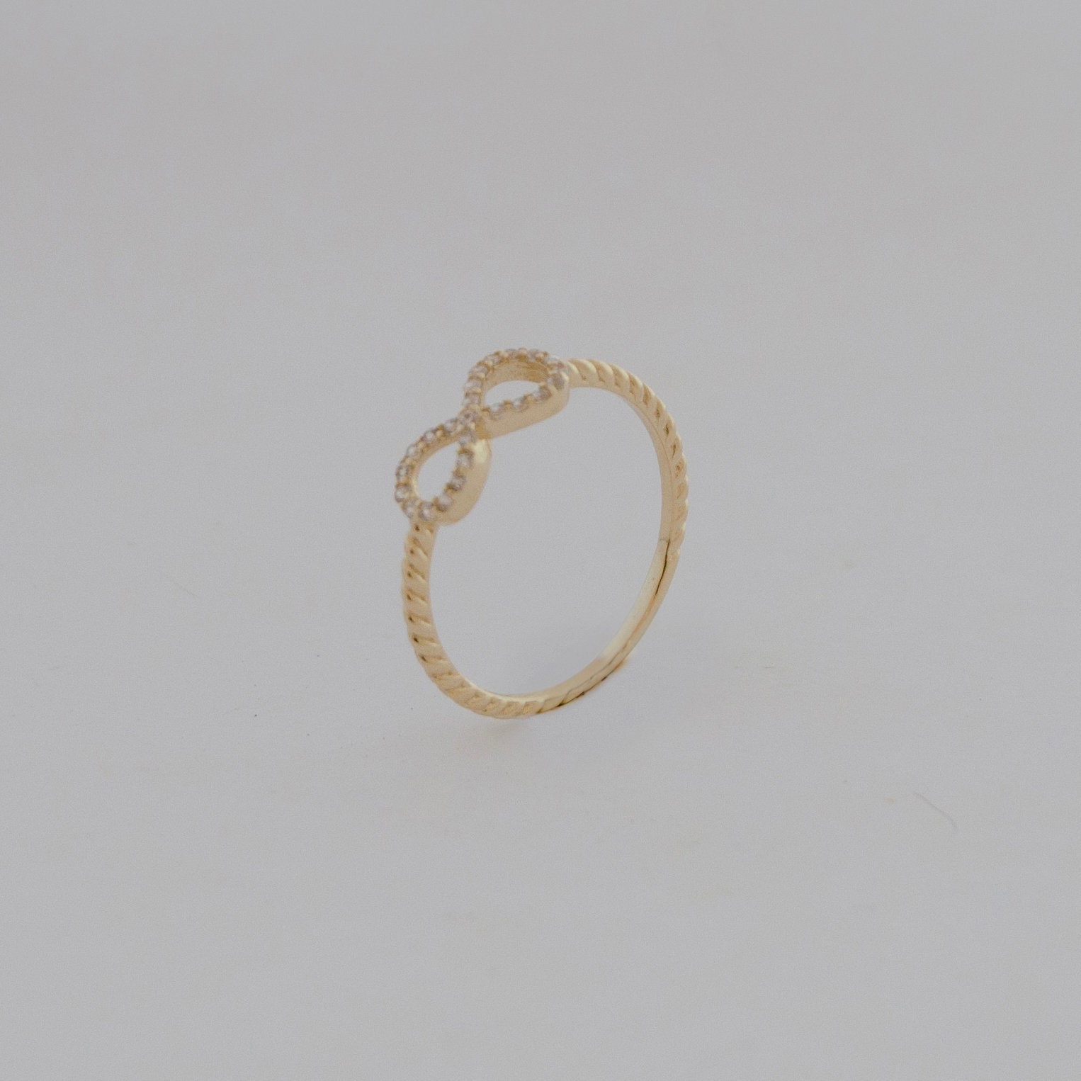 14k Solid Gold Premium Twined Infinity Ring Minimalist Ring Real Gold ...