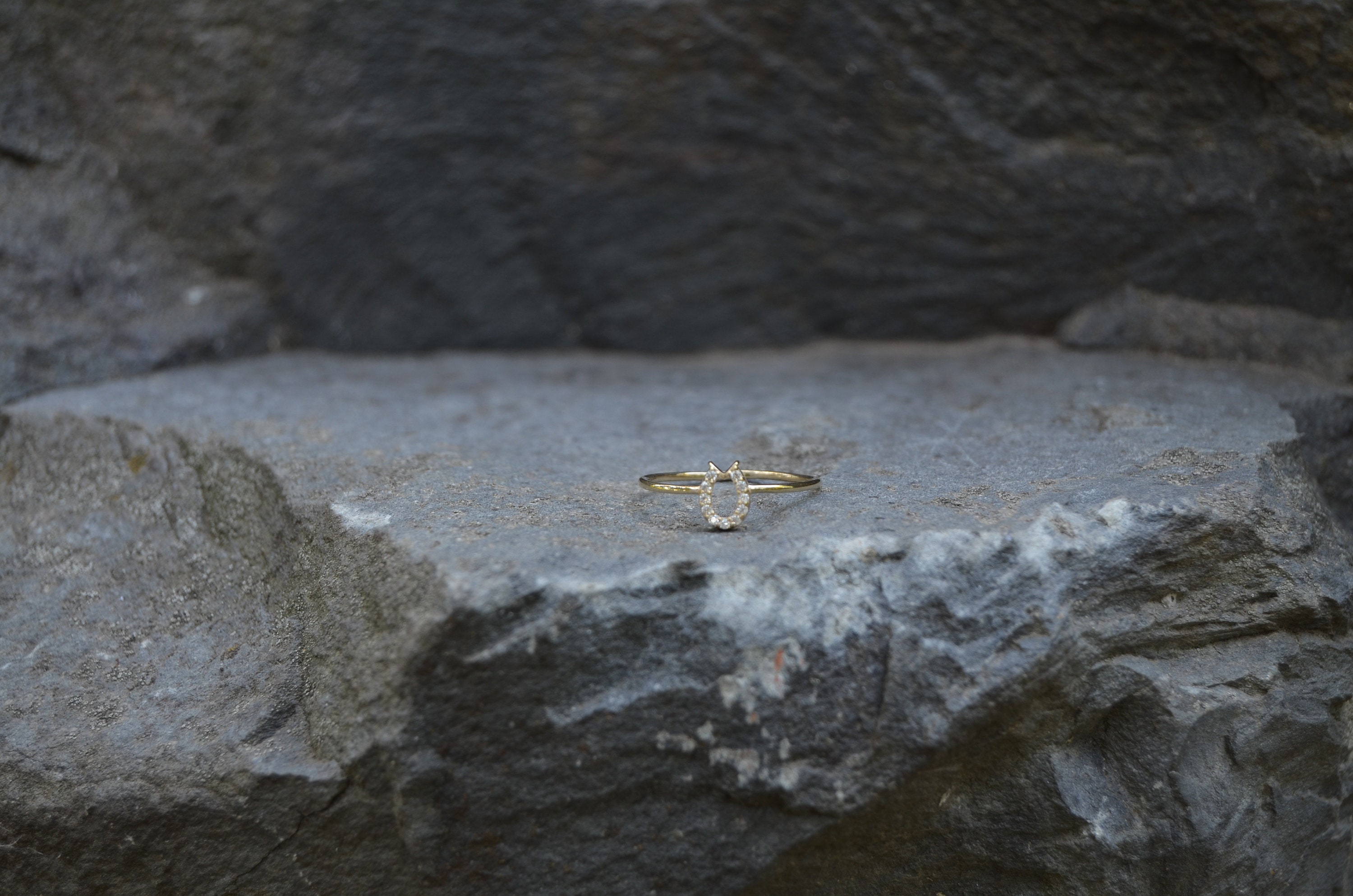 14k Solid Gold Premium Good Luck Ring Minimalist Ring Real Gold Dainty ...