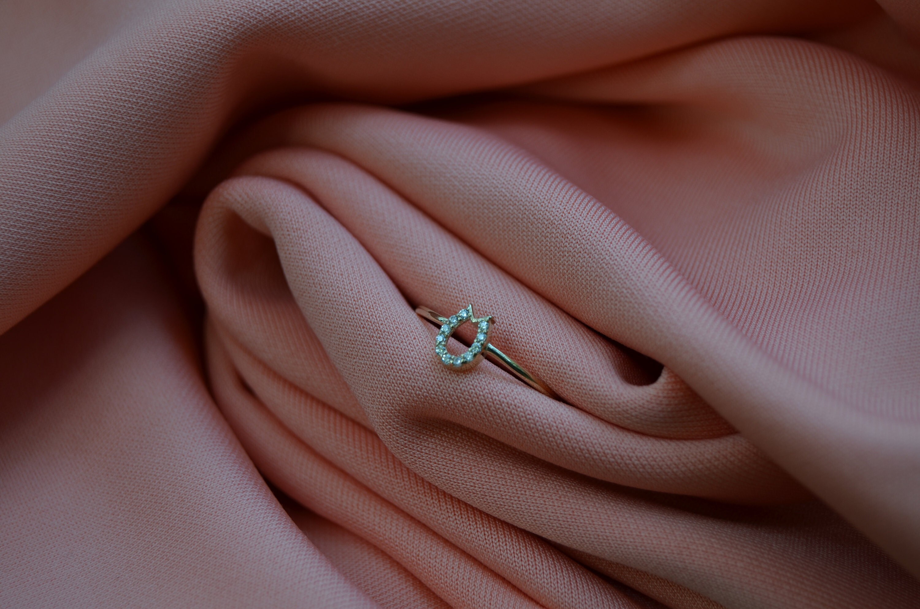 14k Solid Gold Premium Good Luck Ring Minimalist Ring Real Gold Dainty Stacking Ring Elegant ...