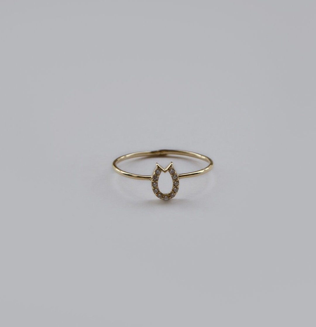 14k Solid Gold Premium Good Luck Ring Minimalist Ring Real Gold Dainty ...