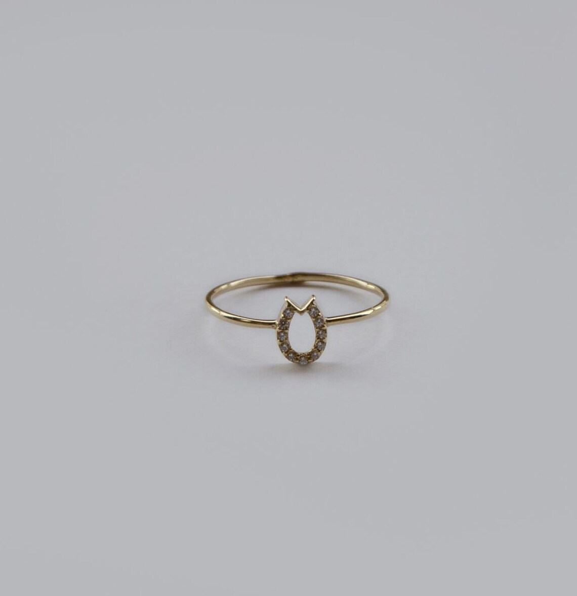 14k Solid Gold Premium Good Luck Ring Minimalist Ring Real Gold Dainty ...