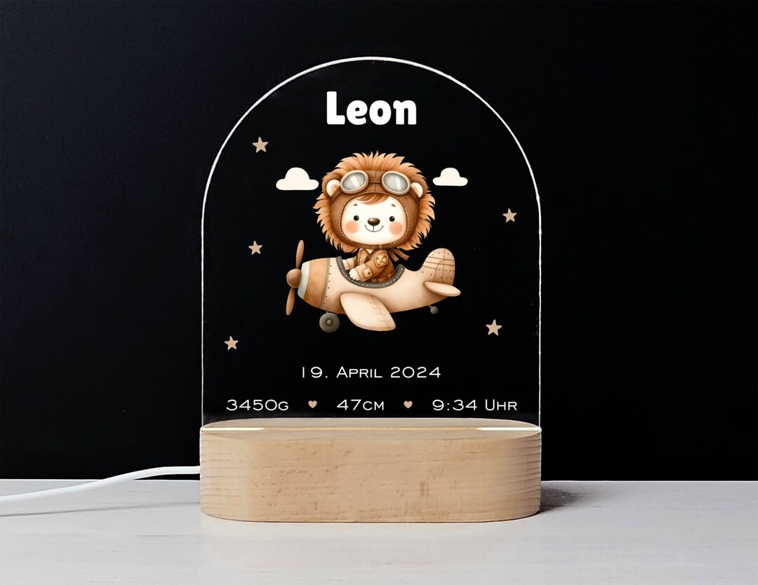 Personalized Night Light / Lion Aviator Night Light / Present for ...