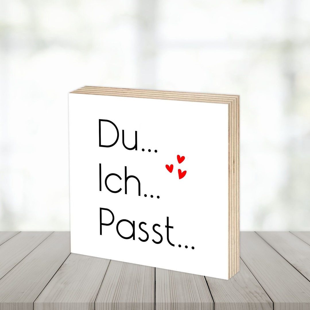 Bild Aus Holz // Du Ich Passt // Persönliches Geschenk Für - Etsy