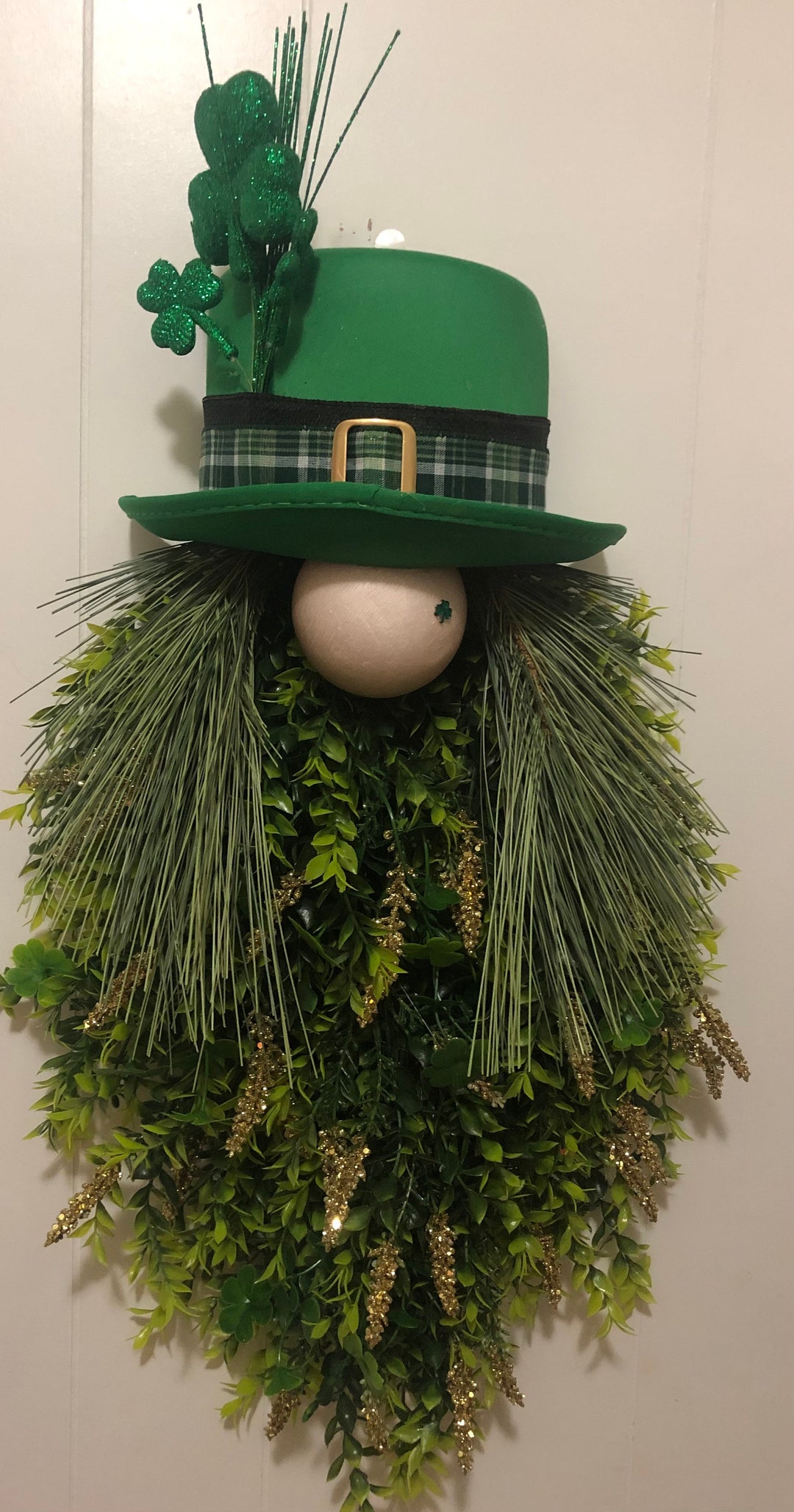 St Patrick Gnome Wreath, St. Patty's Wreath, Saint Patrick's Day Wreath ...