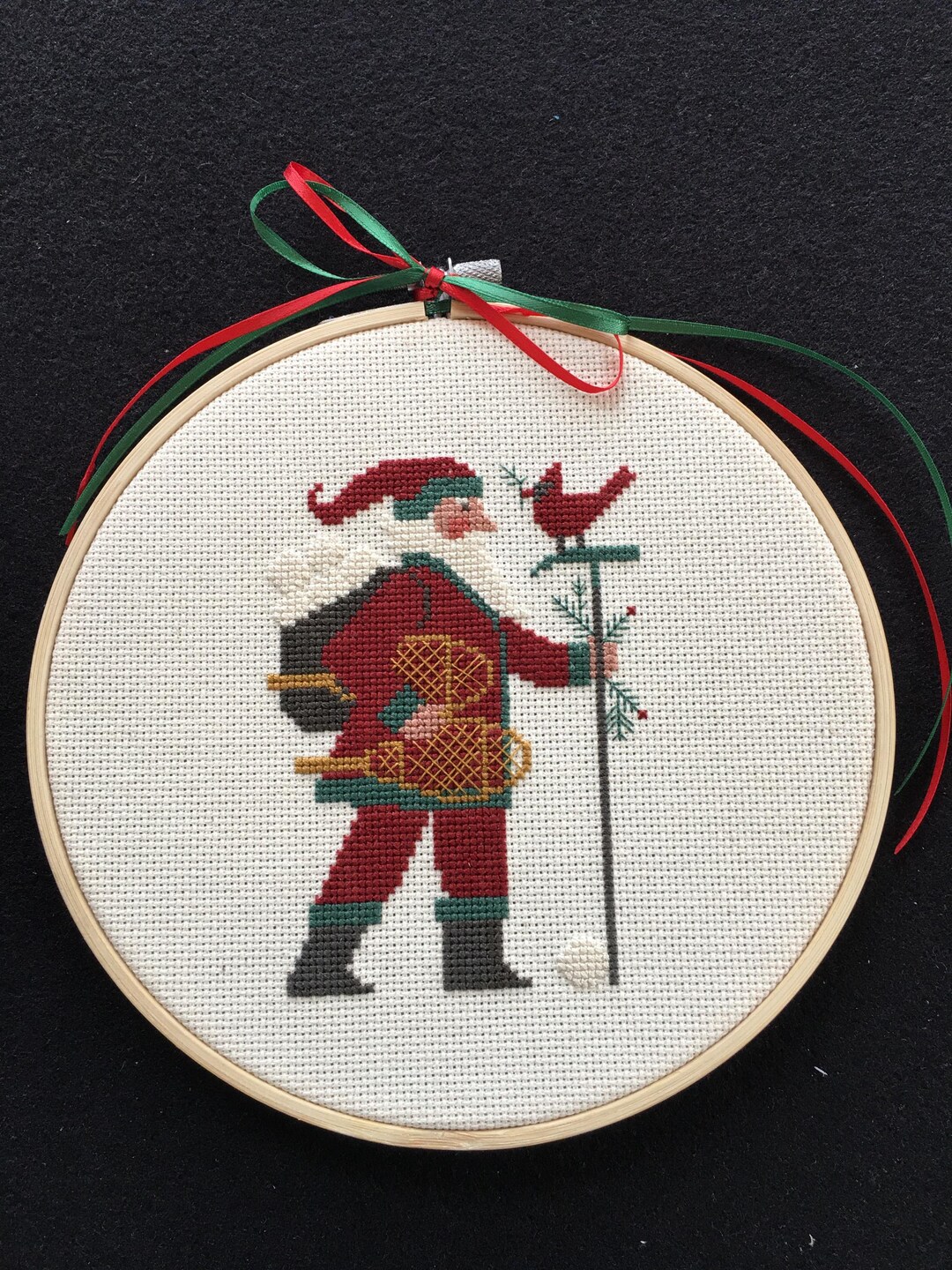 Prairie Schooler Snowshoe Cross Stitched Santa - Etsy