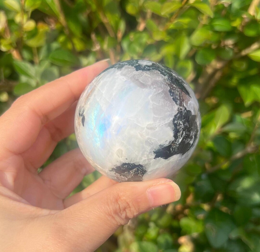 60mm / 330grams Large Rainbow Moonstone Sphere, Crystal Ball, Healing ...